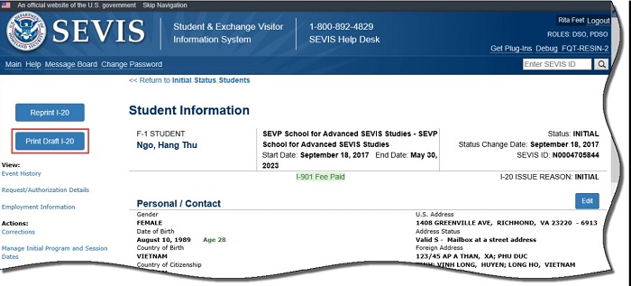 GCU NEWS - SEVIS I-20 Approved